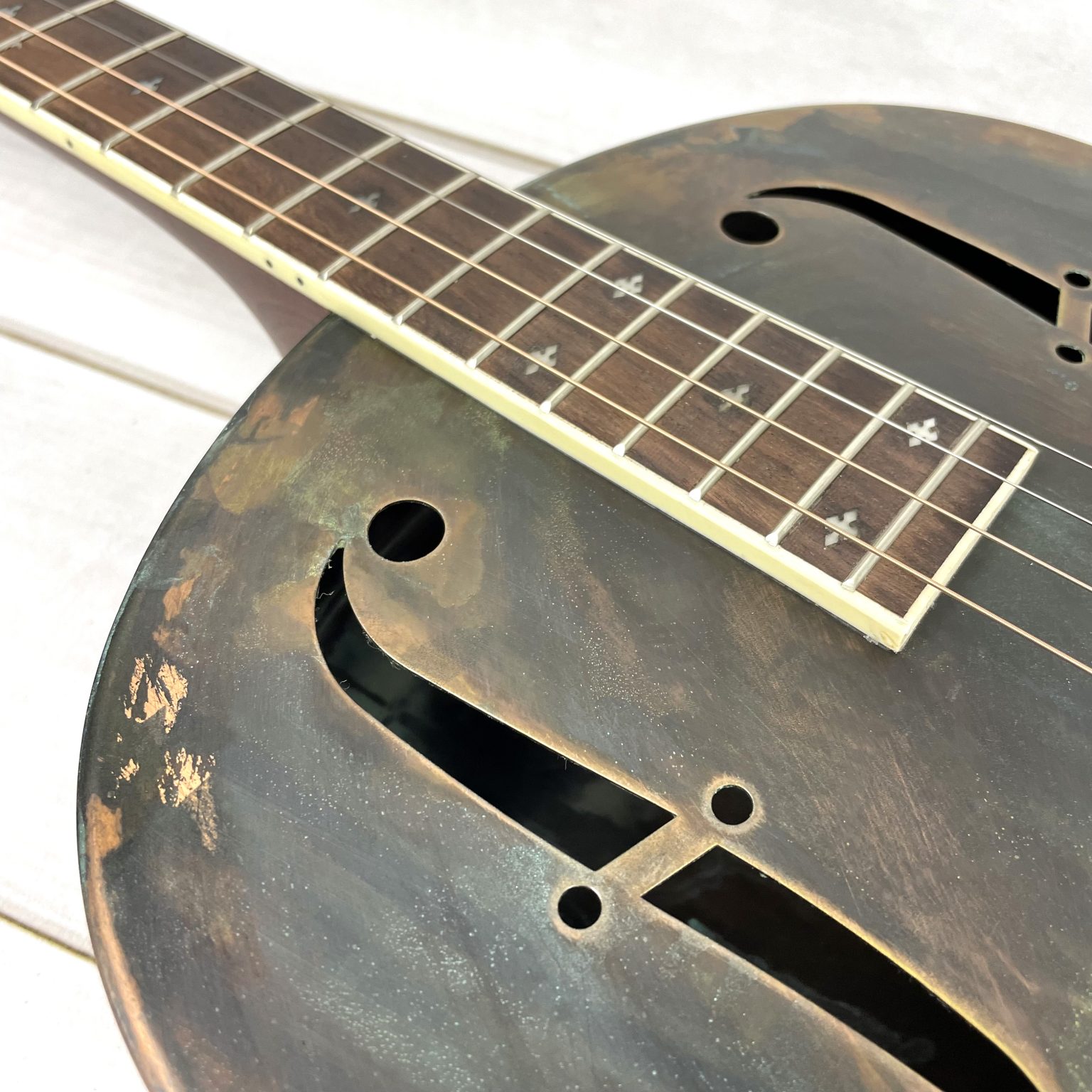 Royall Long Scale Tenor Resonator Distressed Relic Copper Palm Finish ...