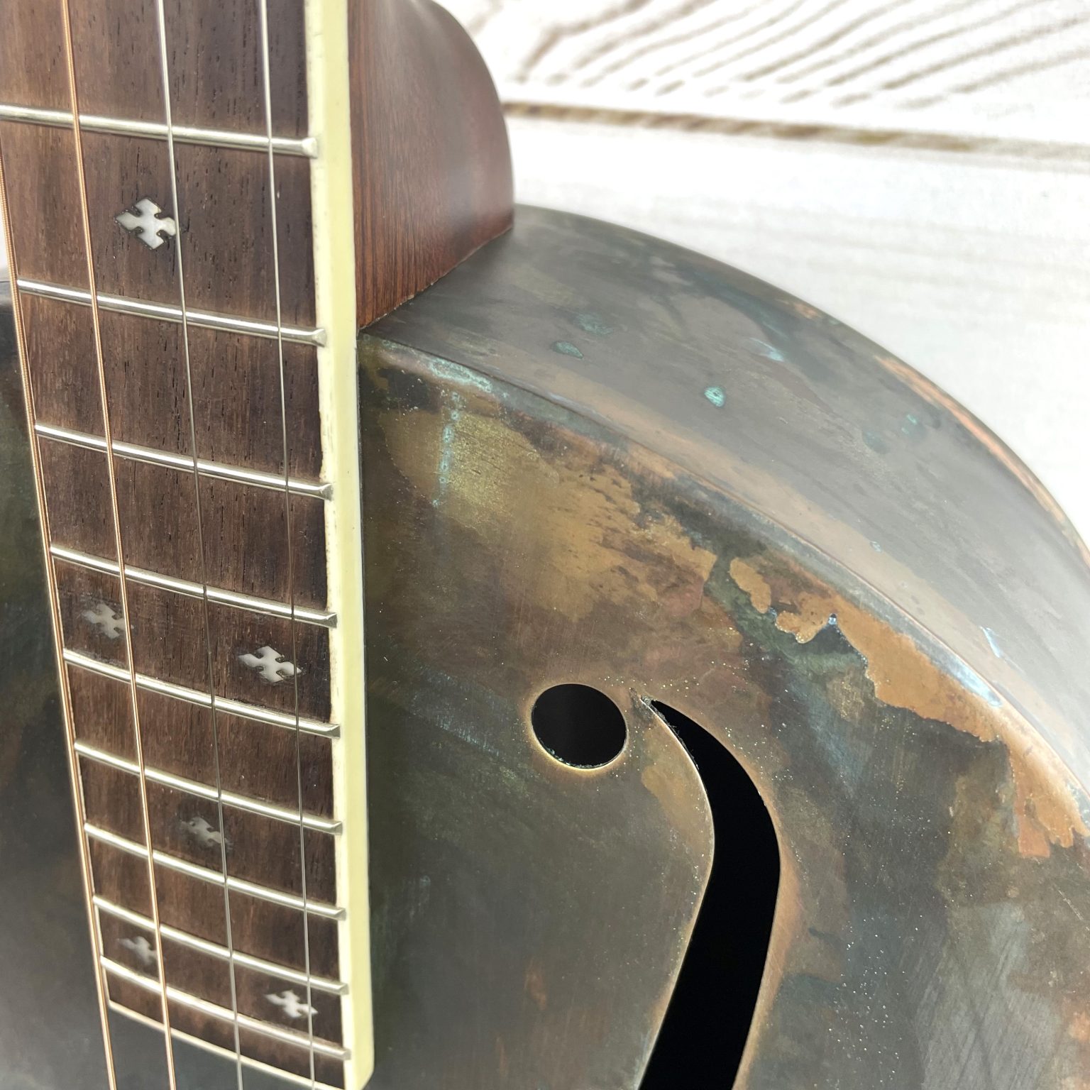 Royall Long Scale Tenor Resonator Distressed Relic Copper Palm Finish ...