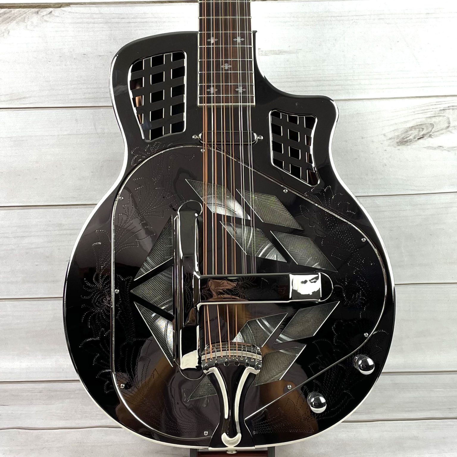 Royall Trifecta TC-14 Bright Engraved Nickel Finish Cutaway 12 String ...