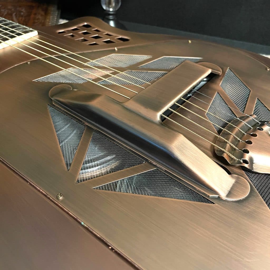 Royall Trifecta Burnished Copper 14 Fret Cutaway Brass Tricone ...