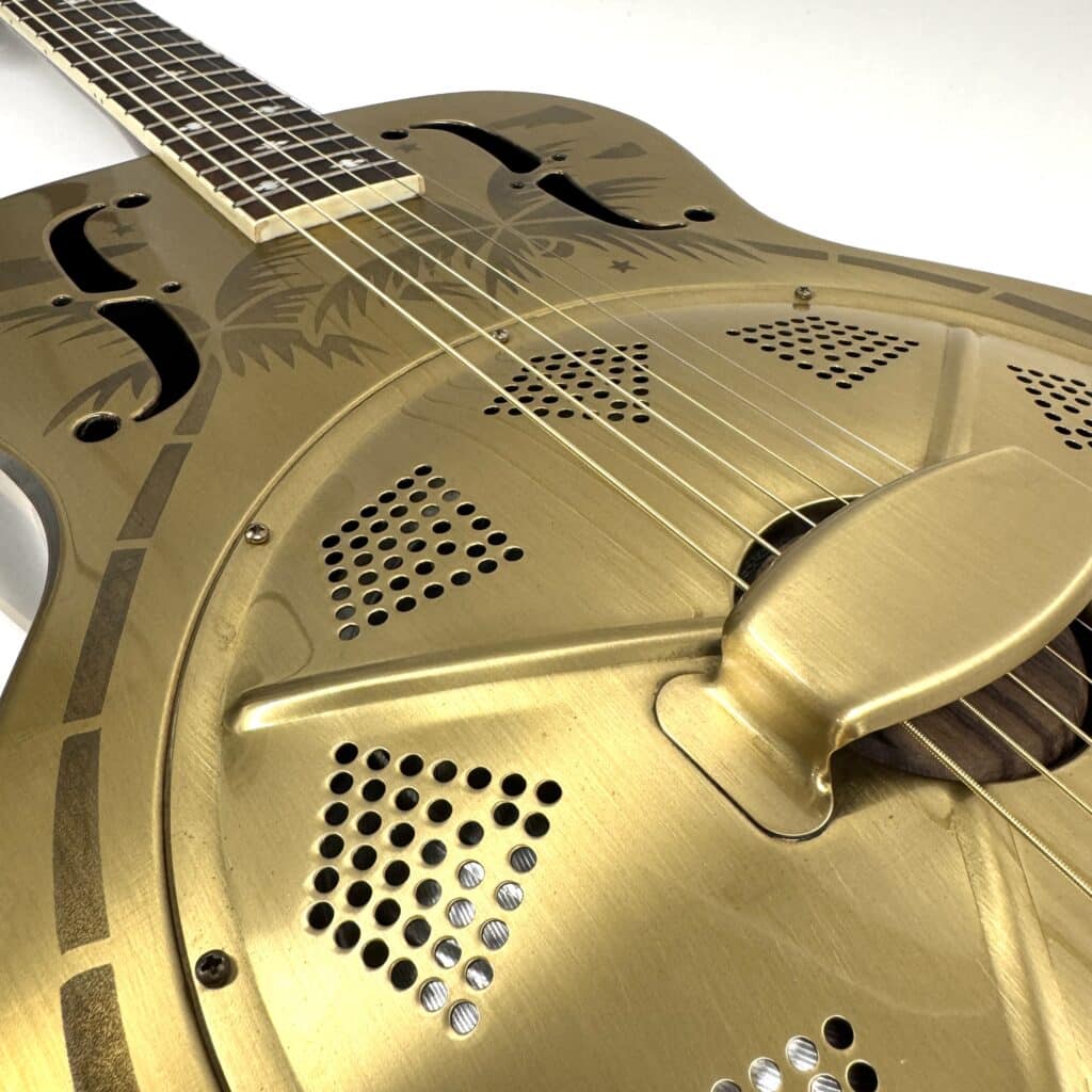 Royall Palmulator Demo Model Brushed Gold Single Cone Resonator Guitar ...