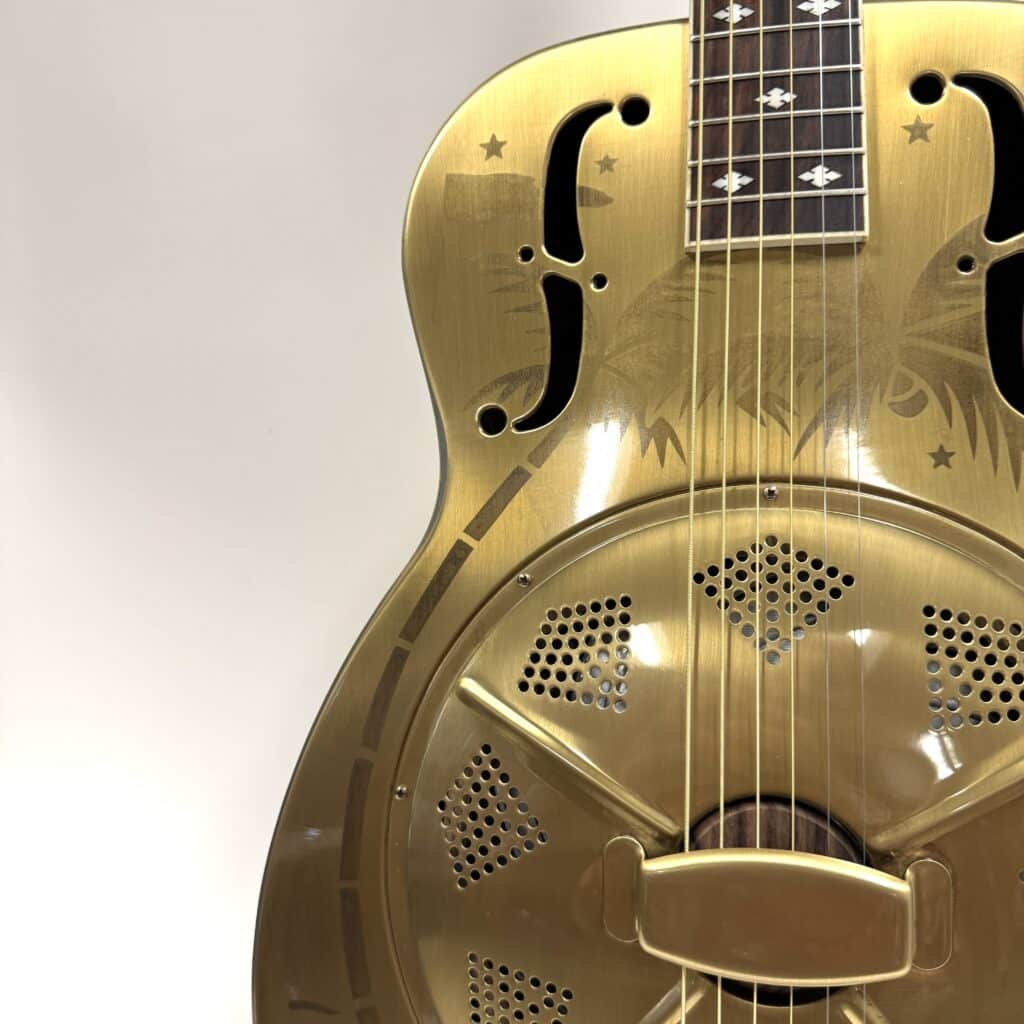 Royall Palmulator Demo Model Brushed Gold Single Cone Resonator Guitar ...
